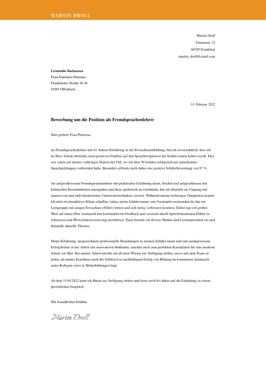 Bewerbungsvorlagen: Kostenlos 20+ Bewerbungsschreiben testen