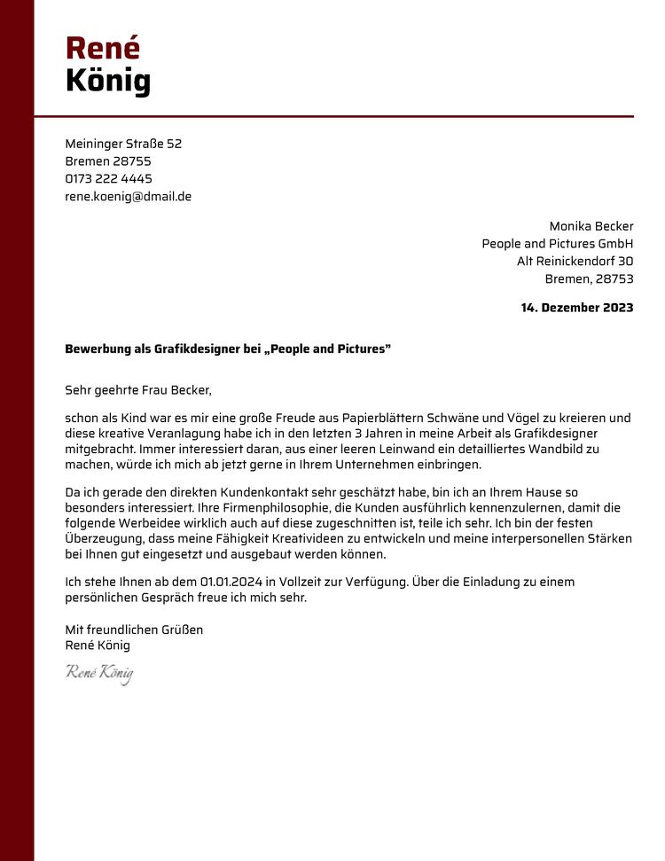 Bewerbung Layout Richtiger Aufbau Vorlage Und Muster